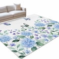 Blue Hydrangeas Washable Rug 5x7 Area Rug for Living Room Bedroom Non ...