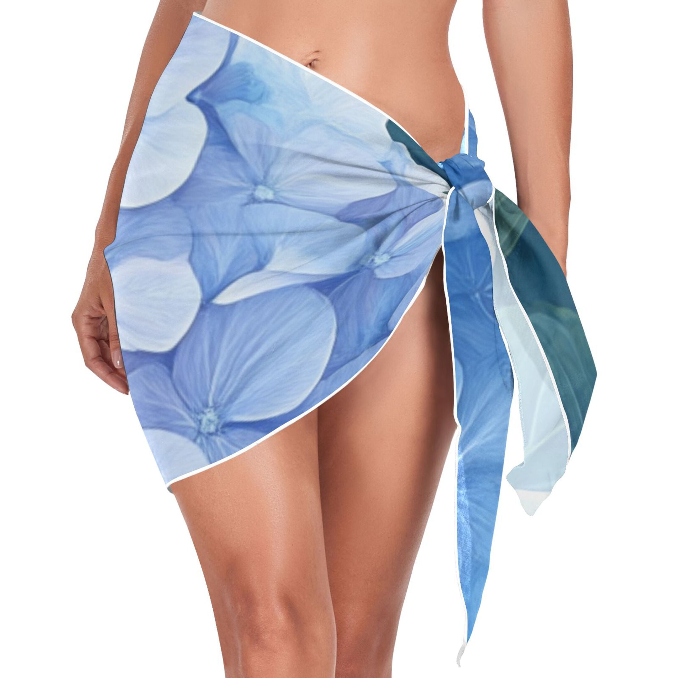 Blue Hydrangeas Women's Bikini Sarong Wraps Swimsuit Coverups Beach Skirt Beach Dress M ...