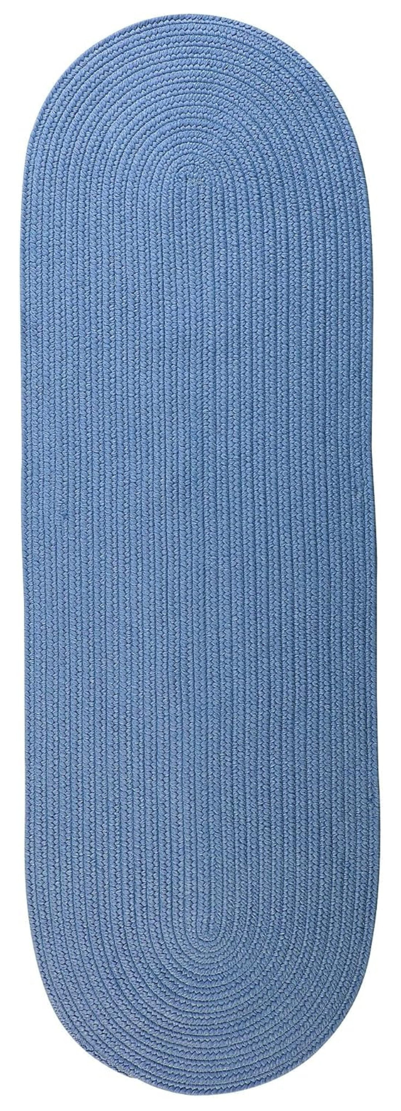 Blue Ice 2 x 6 Feet Outdoor Rug Colorful Flat Braid Rug for Damp Spaces ...