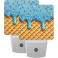 Blue Ice Cream Baseball Drip LED Sensor Night Light Set of 2 Cone ...