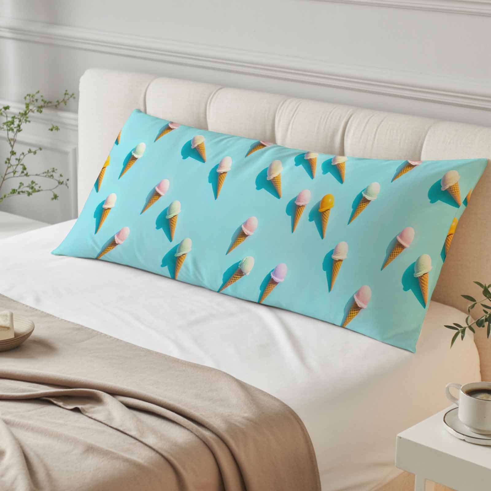 Blue Ice Cream Body Pillow Cover, Pillowcase Protectors with Zipper ...