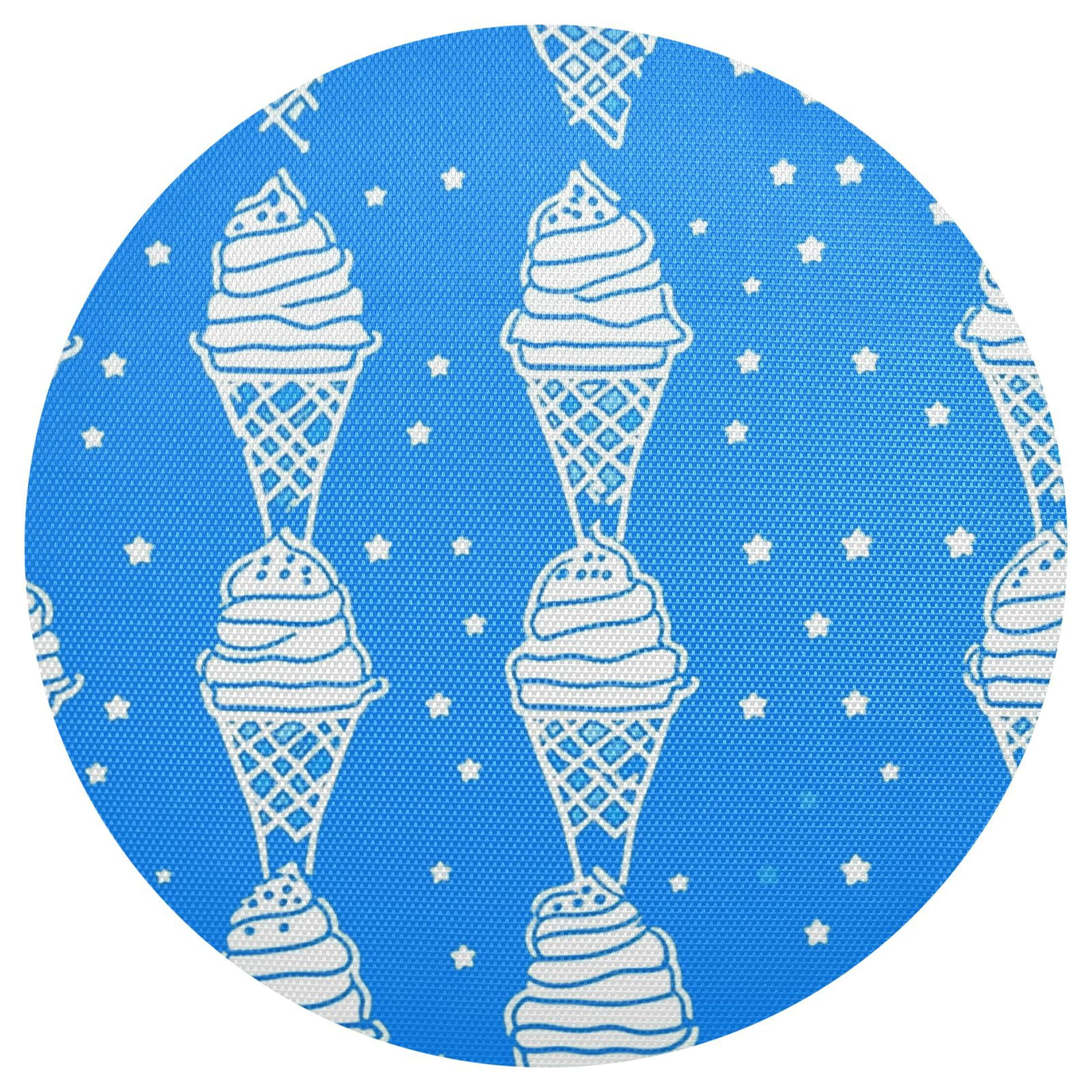 Blue Ice Cream Pattern 15.4in Diameter PVC Plate Mat, Heat-Resistant ...