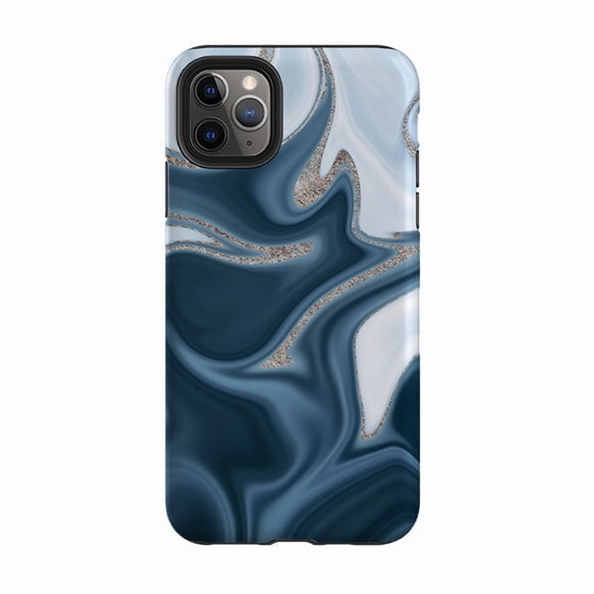 Blue Ice Faux Glitter Abstract Phone Case for iPhone 16 15 14 13 12 11 ...
