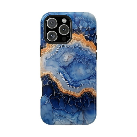 Blue Ice Gold Geode Agate Crystal Marble Abstract Art Phone Case with ...