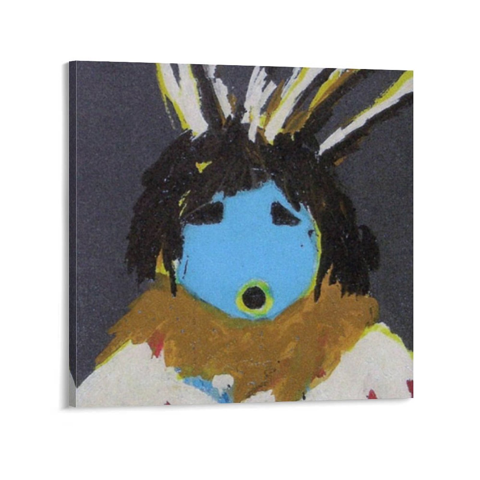 Blue Indian 1968 Very Early Work by R.C. Gorman Art Poster Canvas ...