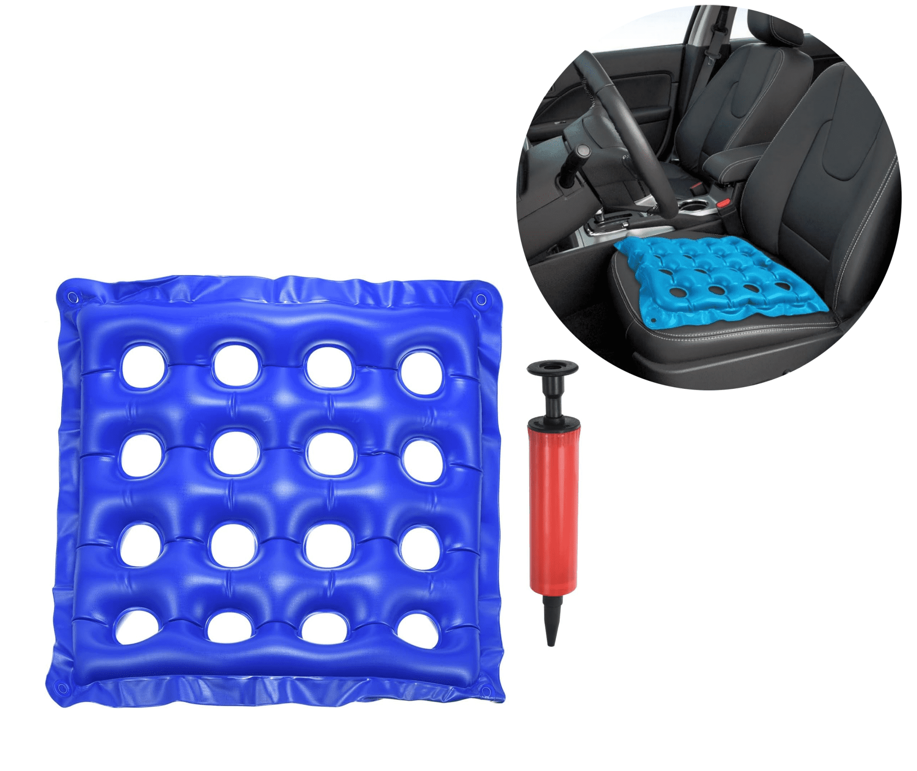 Blue Inflatable Chair Cushion,Portable Seat Cushion,Square Breathable ...