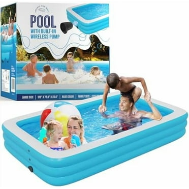 Round Inflatable Pool with Air Pump “88 x 85 x 21” Above Ground Pool ...