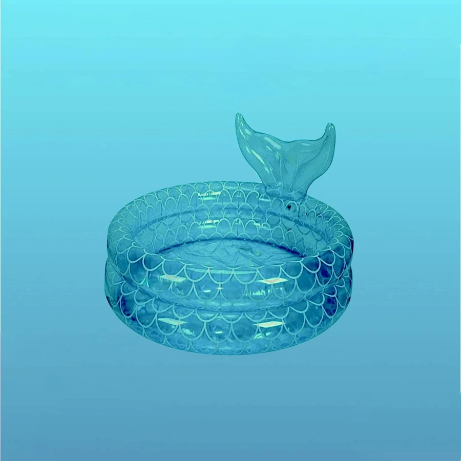 Blue Inflatable Swimming Pool, Portable Inflatable Swimming Pool, With ...
