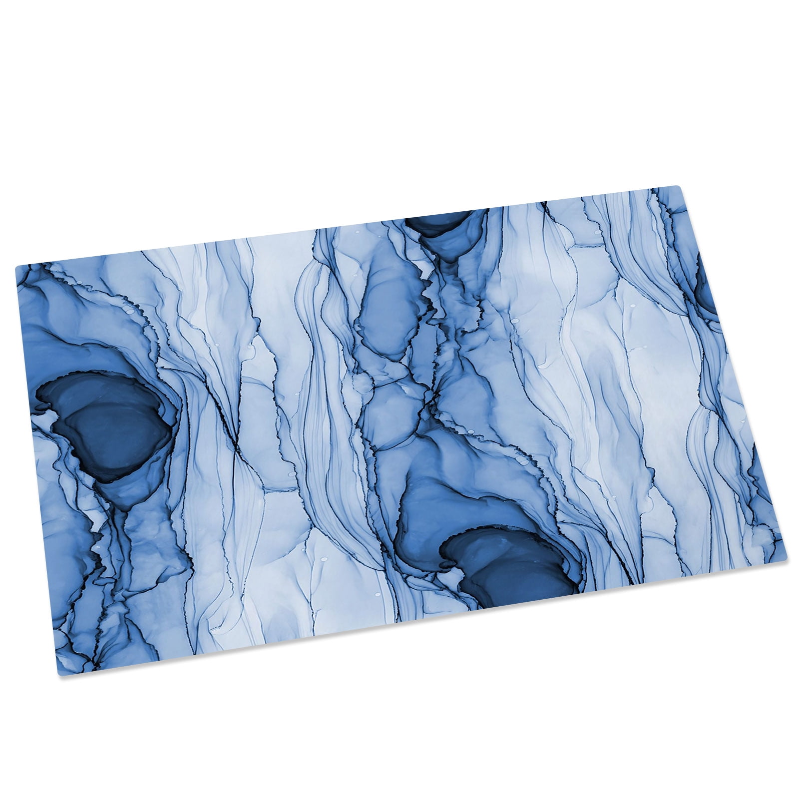 Blue Ink Marble Door Mat 18x30 Inch Coastal Nautical Water Ripples ...