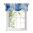 Blue Ink Marble Tie Up Valances Curtain, Coastal Nautical Water Ripples ...