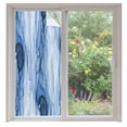 Blue Ink Marble Window Privacy Film, Coastal Nautical Water Ripples ...