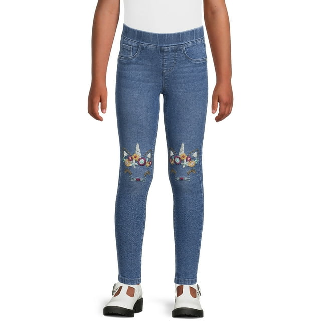 Blue Ink Pull-On Jean With Embroidery, Sizes 4-6X - Walmart.com