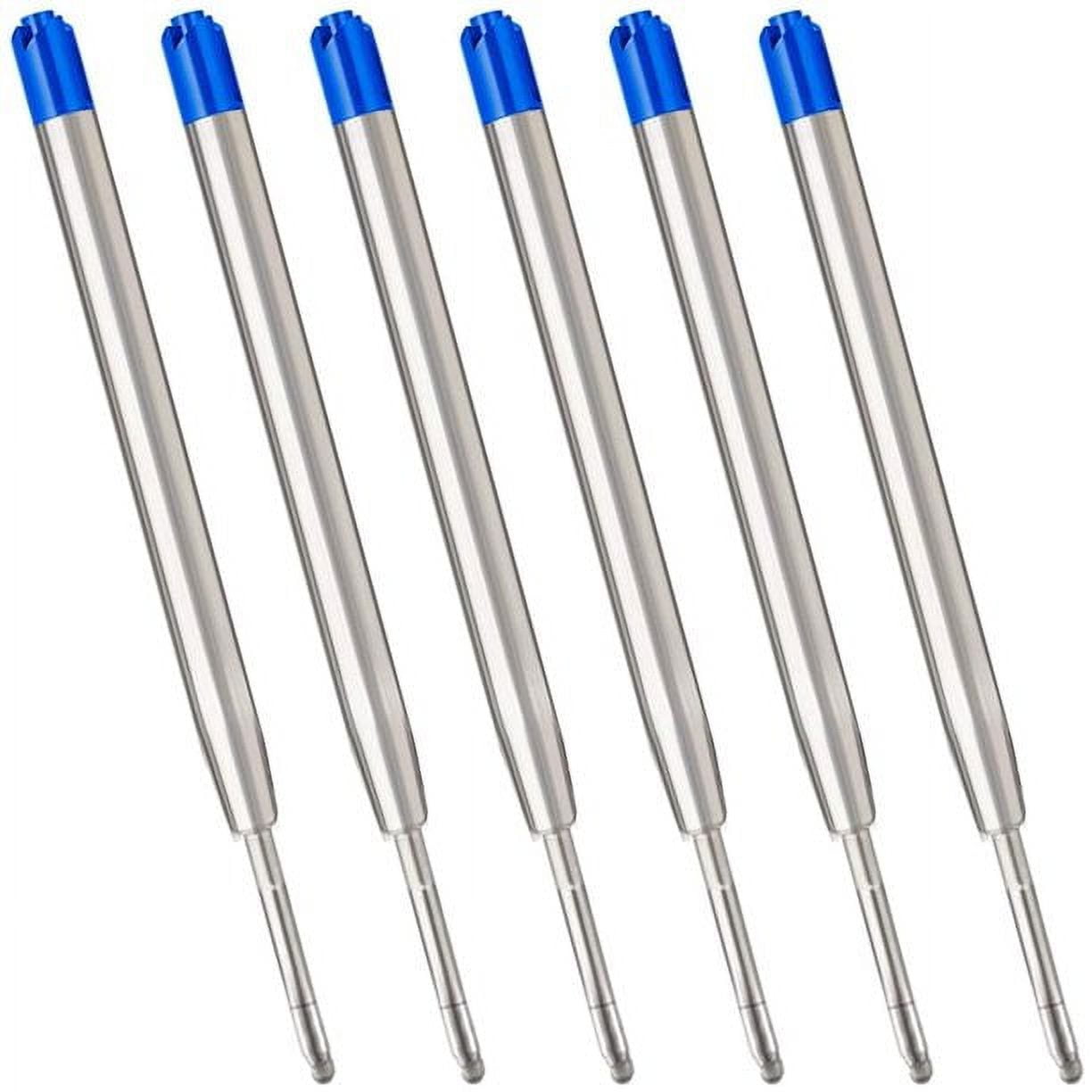 Blue Ink Refills (6pcs), Replaceable Ballpoint Pen Refills, 1mm Medium ...