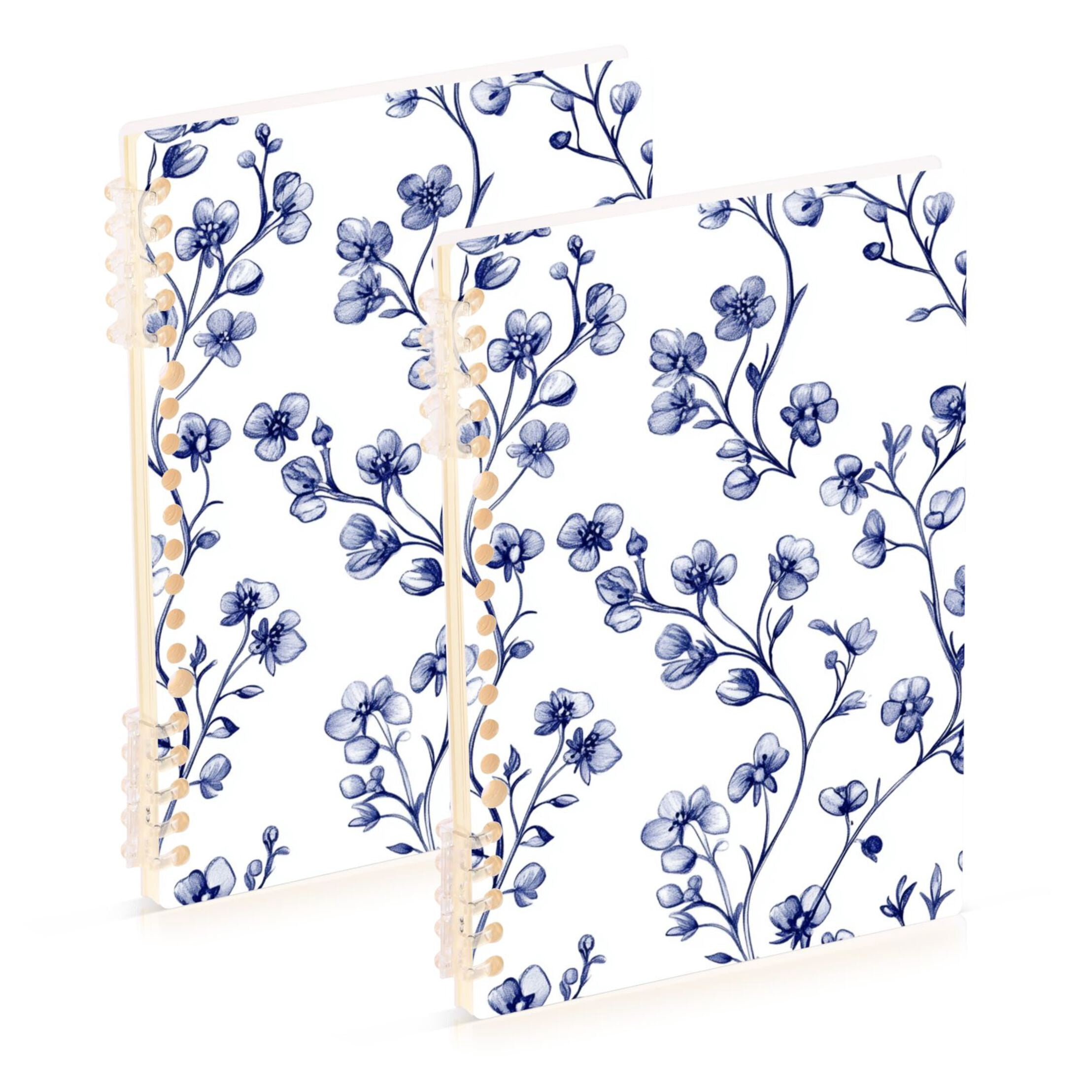 Blue Ink Small Florals Notebook Detachable Coil Notebook Diary Plan ...