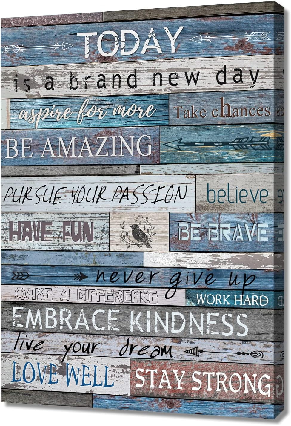 -Blue-Inspirational-Canvas-Wall-Art-for-Office-Positive-Quotes-Wall ...
