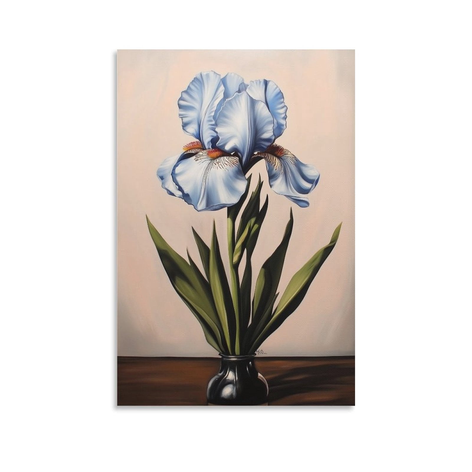 Blue Iris Artwork Wall Art Picture Painting Poster Canvas Print Posters ...