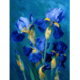 Blue Iris Oil Painting Canvas Wall Art, Home Decor for Living Room ...