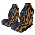 Blue Irises Leopard Print Background Car Seat Covers Front Seats ...