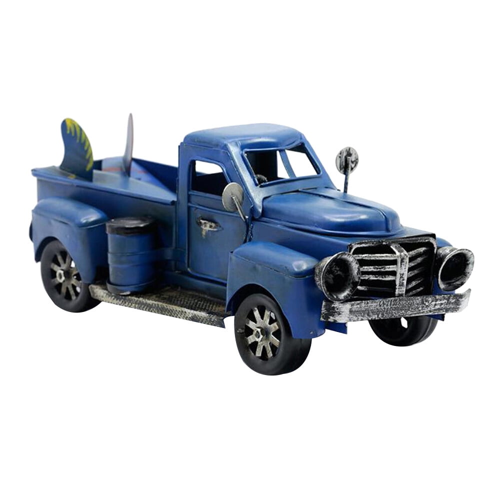 Blue Iron Car Model for Home Decor Sturdy and Display Pickup Truck 1pc ...