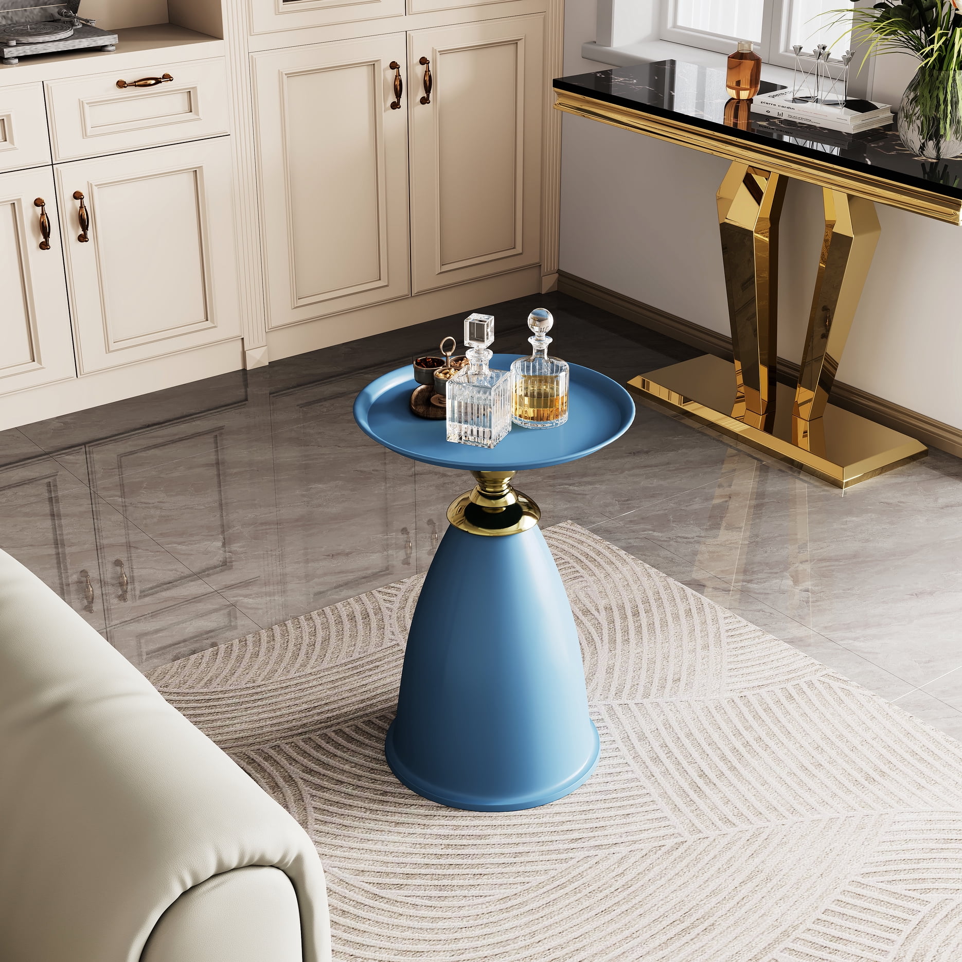 Blue Iron End Table - Elegant Design For Small Room Furnishing Luxury ...