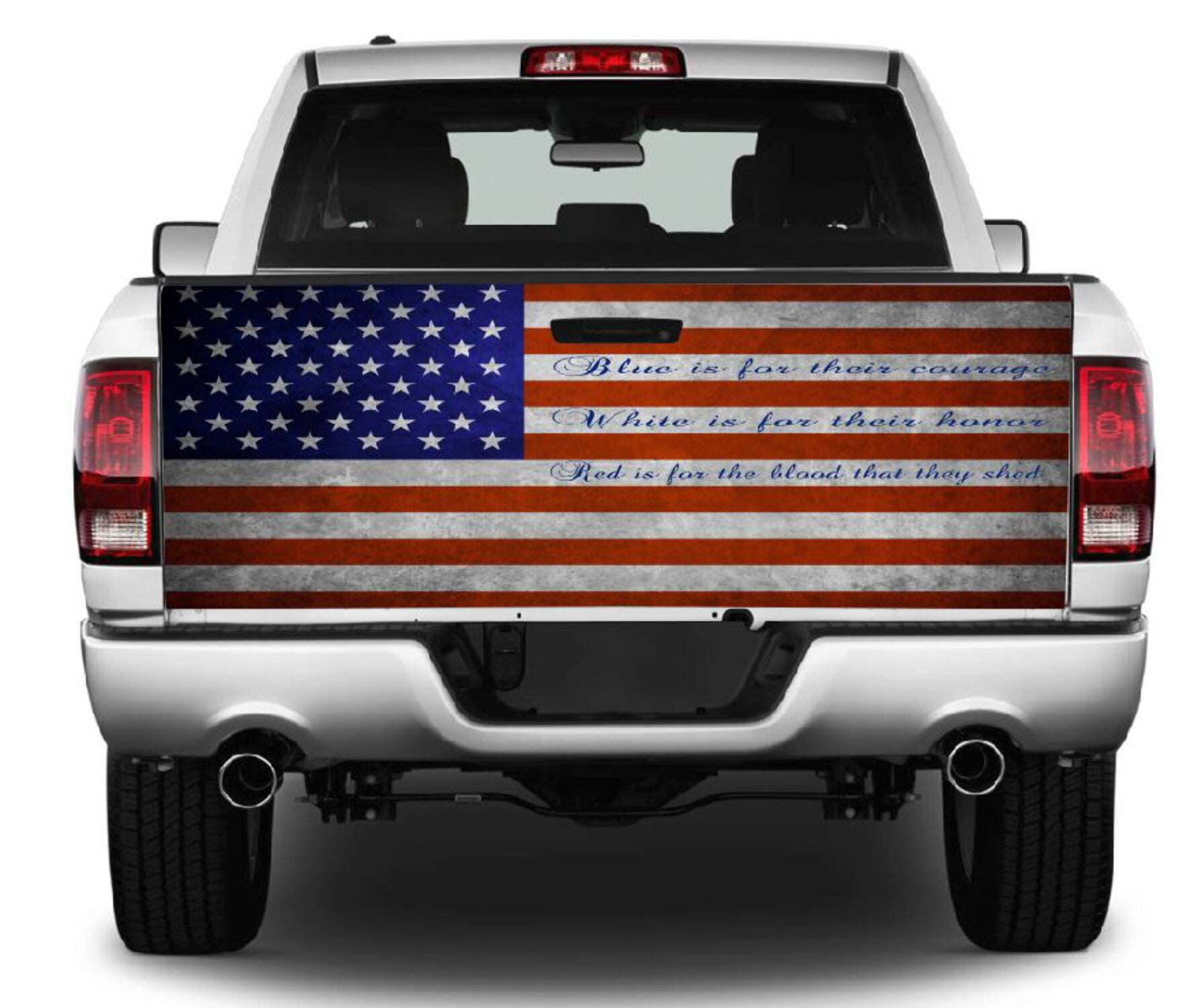 Blue Is For Their Courage Tailgate Wrap Vinyl Graphic Decal Sticker ...