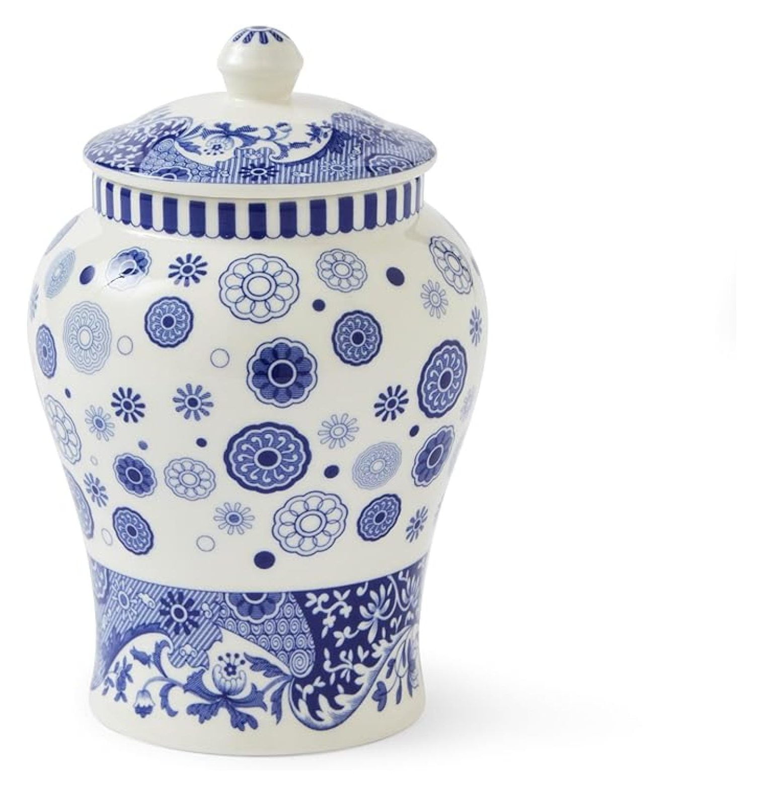 Blue Italian Brocato Porcelain Ginger Jar - 5-Inch Decorative Lidded ...