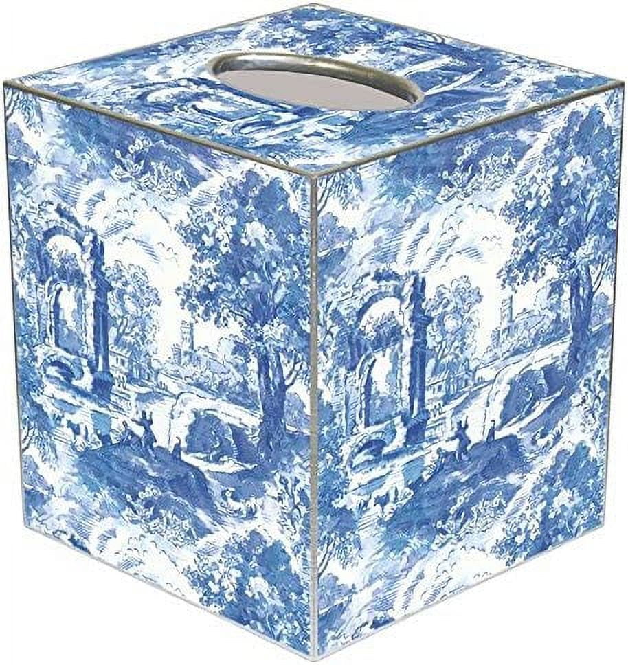 Blue Italian Toile Paper Mache Tissue Box Cover - Walmart.com