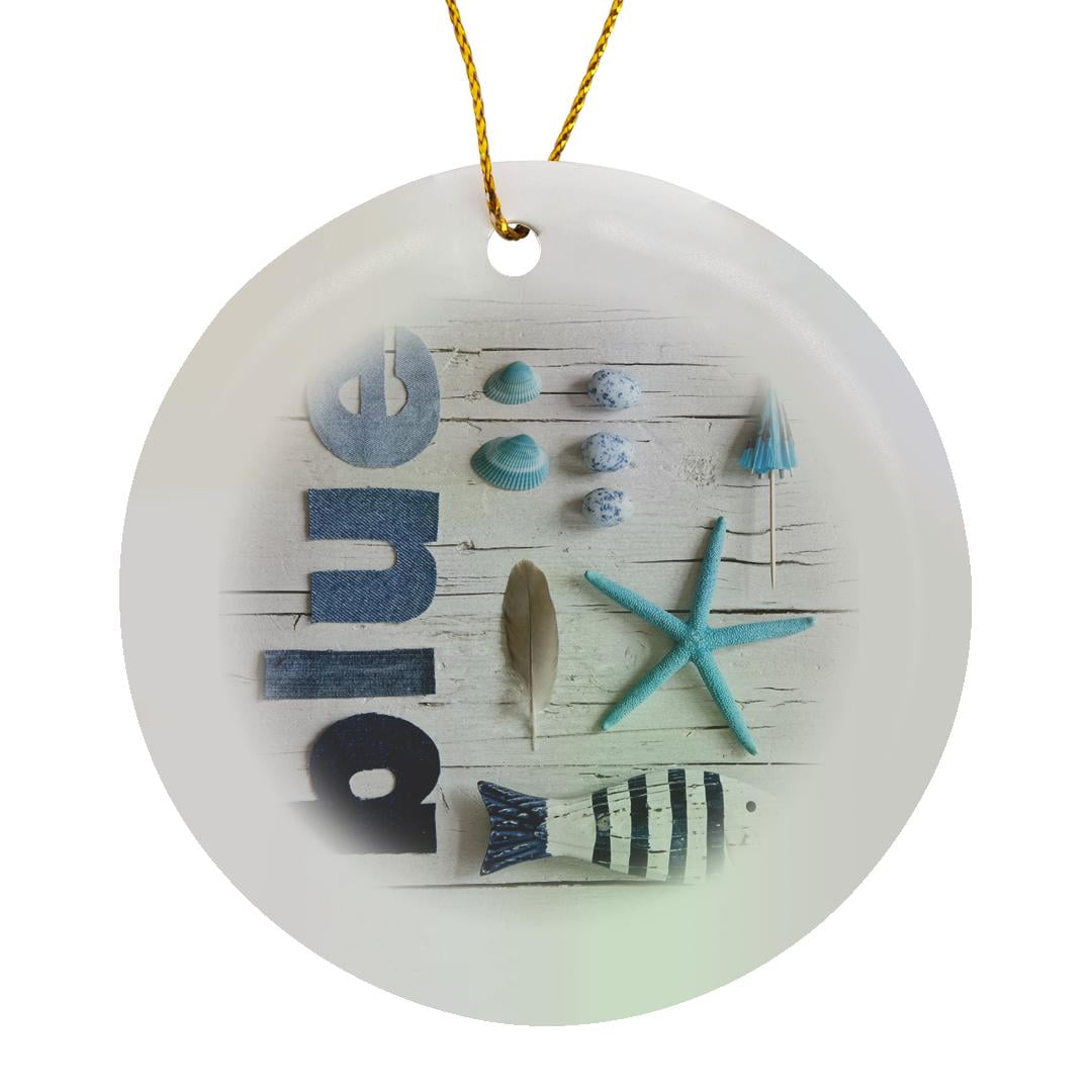 3drose, Blue Items Collage Still Life, Circle Porcelain Ornament ...