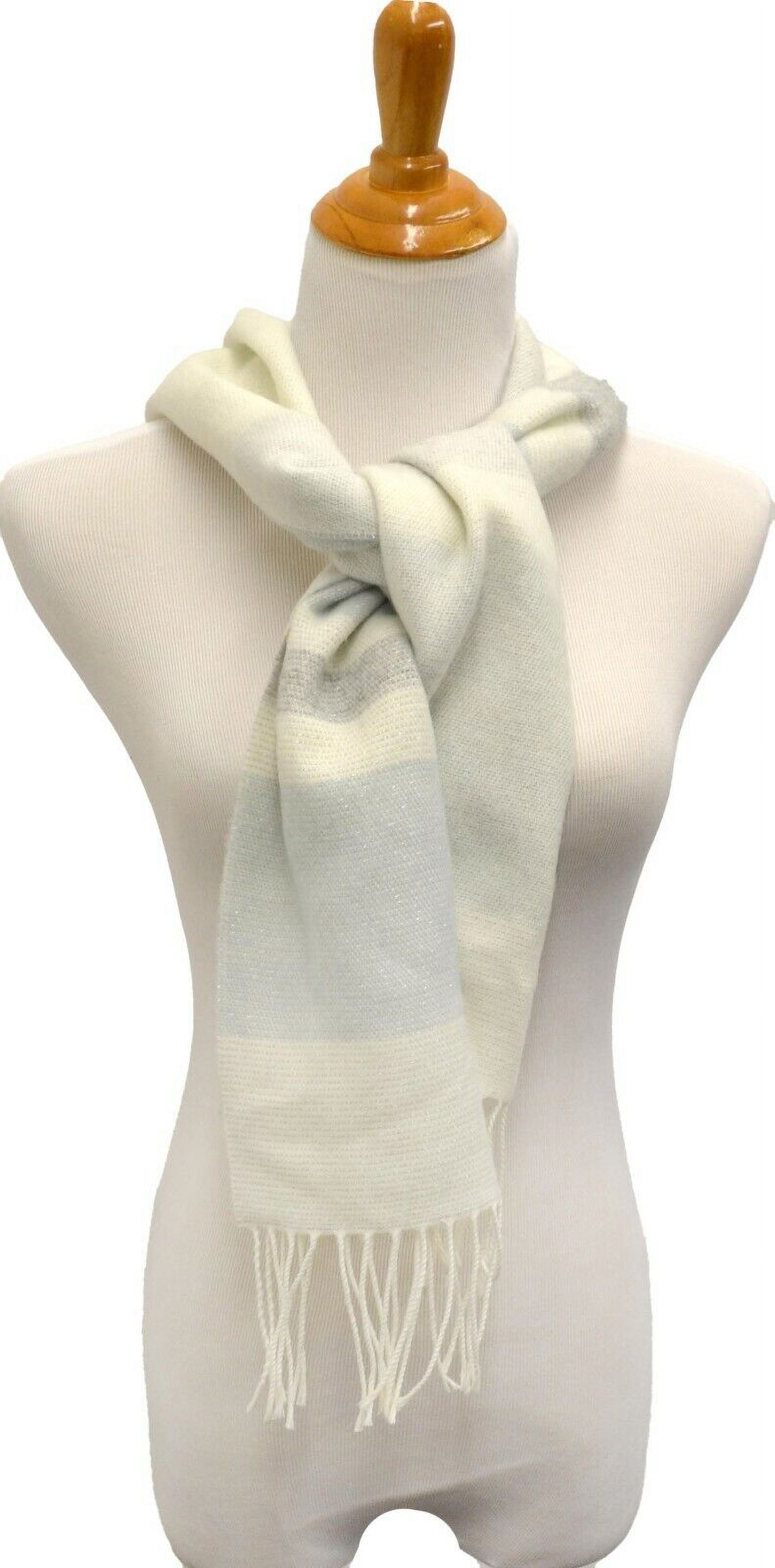 Blue Ivory Block Cejon Fringe Italian Scarf Blue Metallic - Walmart.com