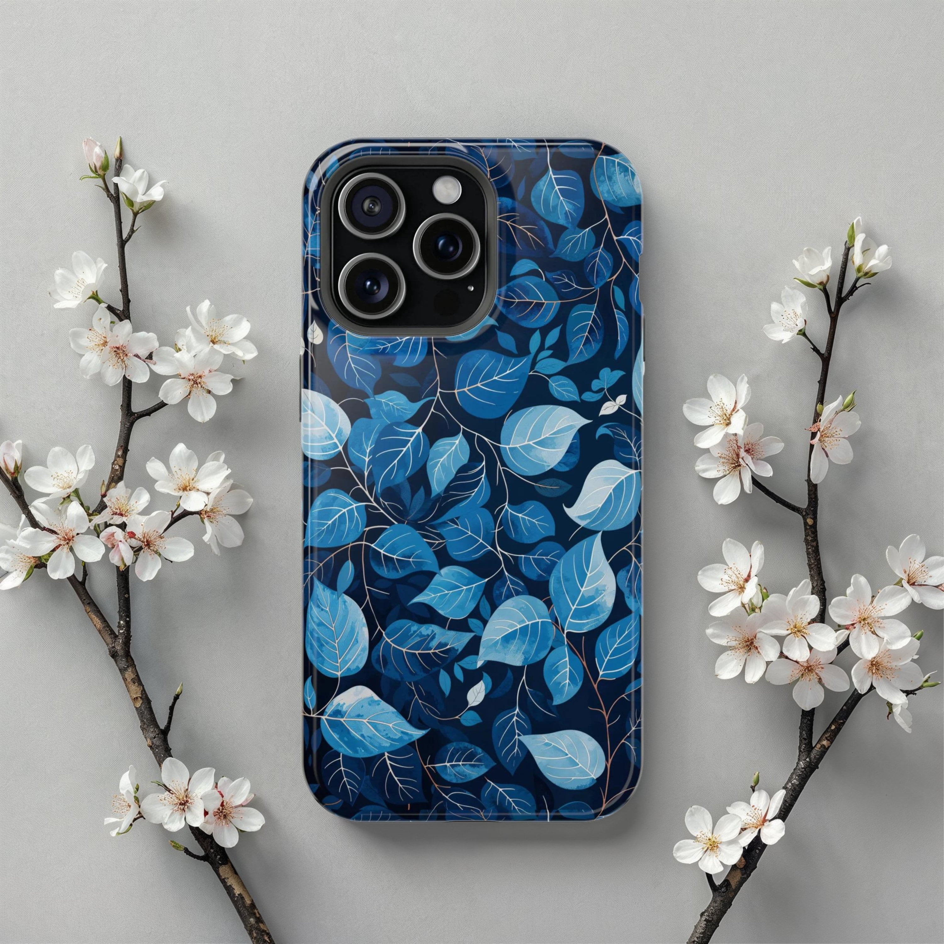 Blue Ivy Autumn Phone Case Elegant Botanical Art for iPhone 17 through ...