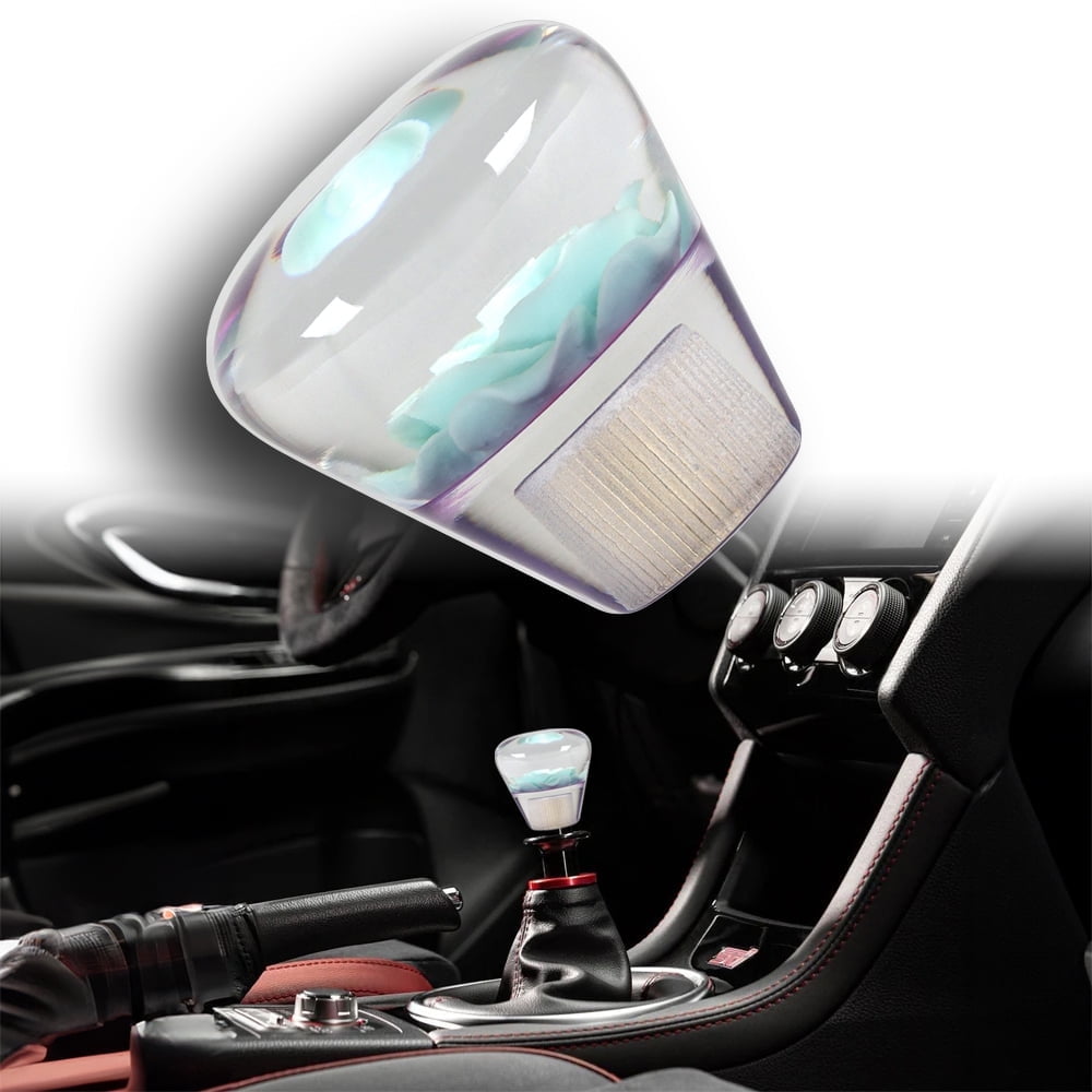 Blue JDM Clear Real Rose Flower Diamond Shape Manual Gear Stick Shift ...