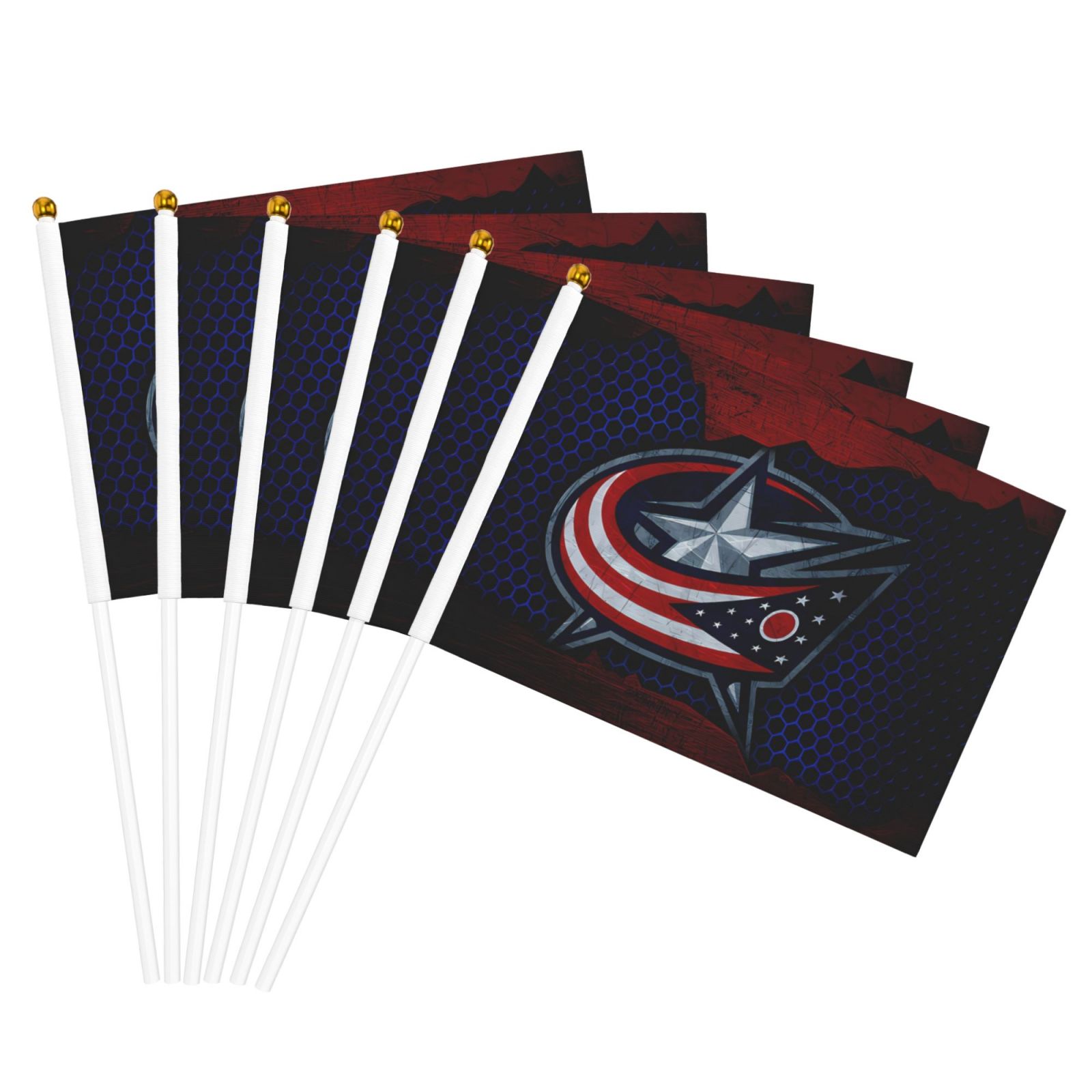 Blue_Jackets Hockey Team Bulk Cheer Flag Set, 5.5x8.2 Inch Hand Waved ...