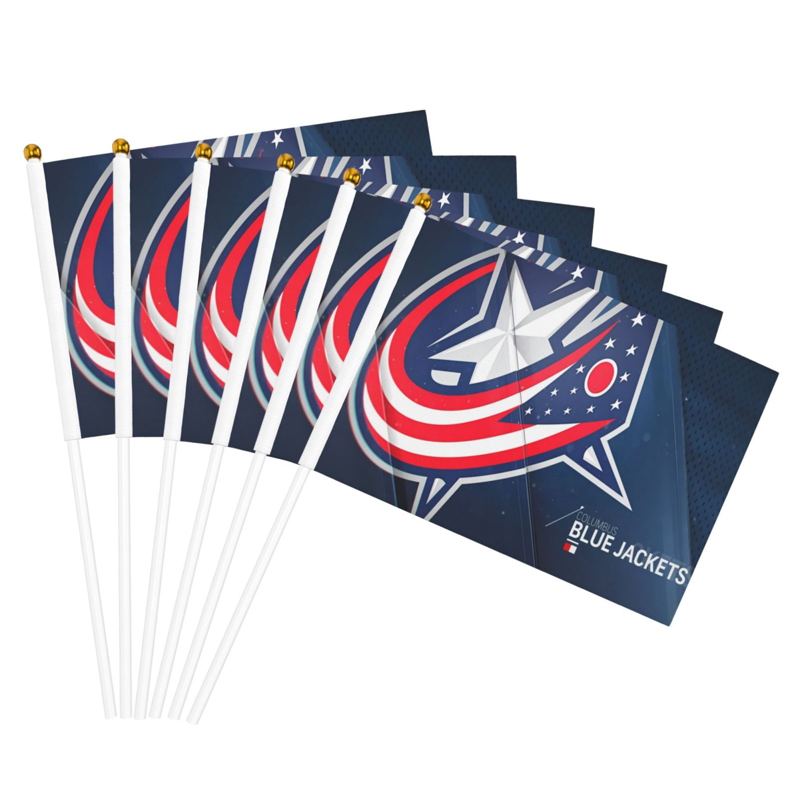 Blue_Jackets Hockey Team Bulk Cheer Flag Set, 5.5x8.2 Inch Hand Waved ...