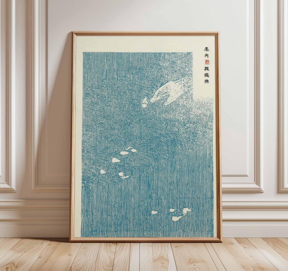 Blue Japanese Woodblock Wabi Sabi Poster Unframed Paper Print - Walmart.com