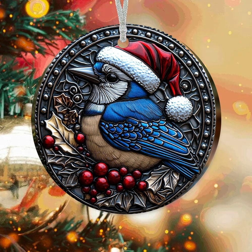 Blue Jay Bird Custom Ornaments 2025, Blue Jay Bird Ornament, Blue Jay ...