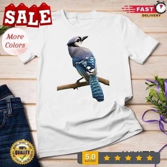 Blue Jay Bird Ornithology Unisex T-Shirt Birthday Gifts; For Men ...