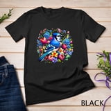 Blue Jay Birds Spring Flowers Raglan Baseball Tee Unisex T-shirt ...