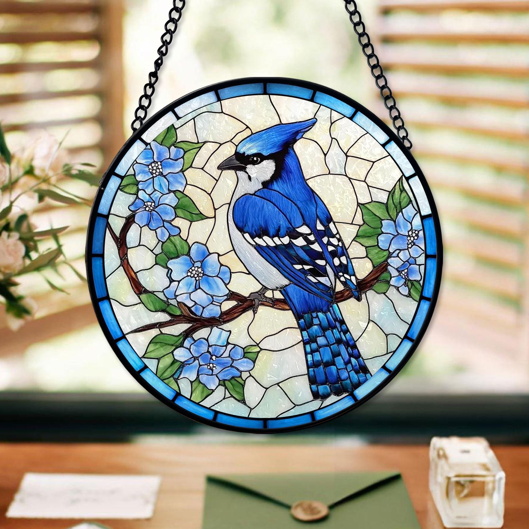 Blue Jay Faux Stained Glass, Blue Jay Suncatcher, Blue Jay Lover Gifts ...