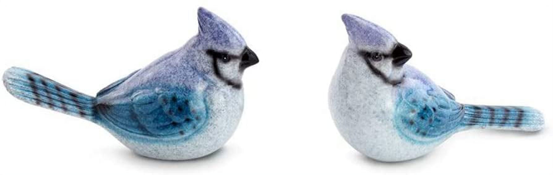 Blue Jay Glossy Blue and White 6 x 4 Ceramic Collectible Figurines Set ...