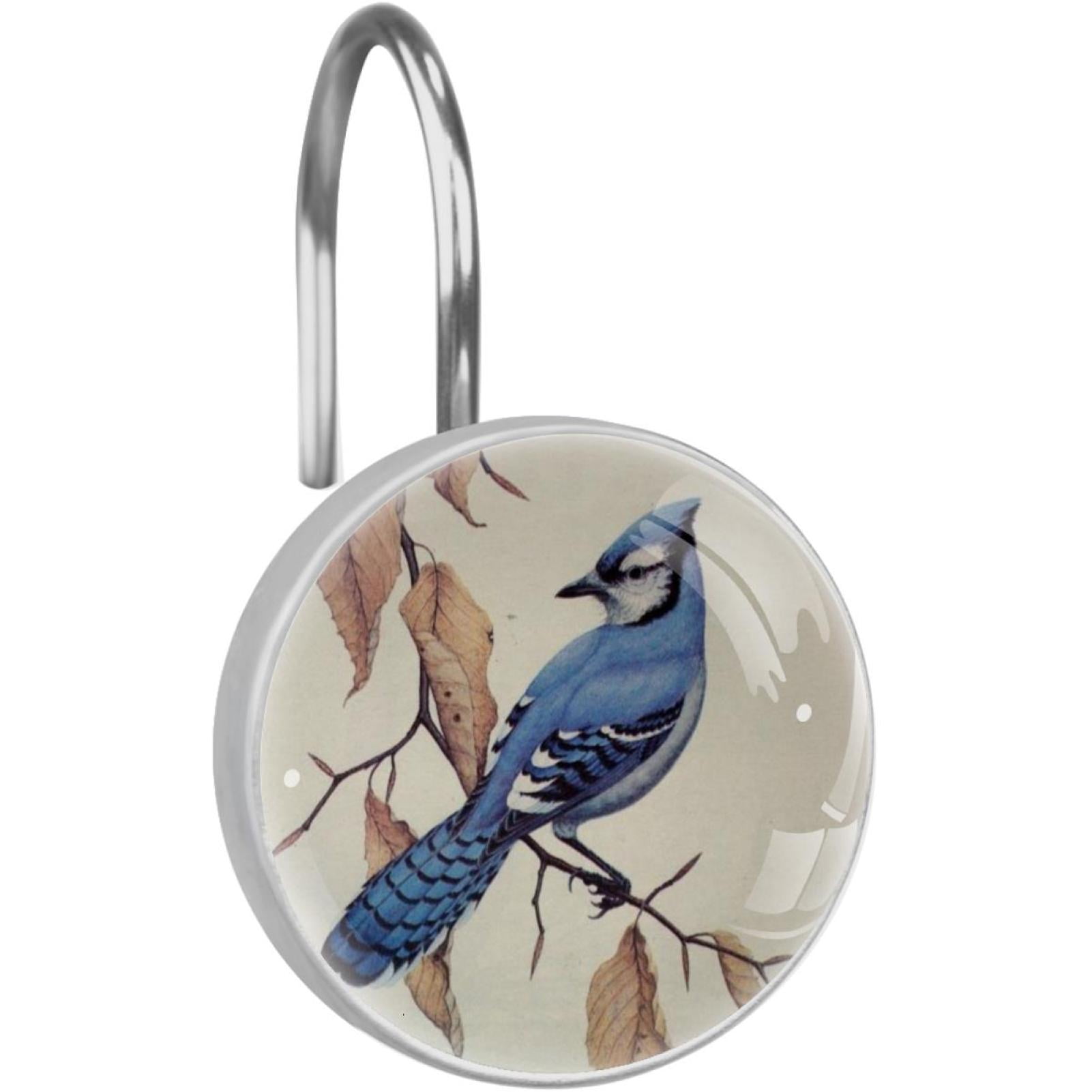 Blue Jay Sign of Truth and Vision Round Shower Curtain Hooks Rings ...