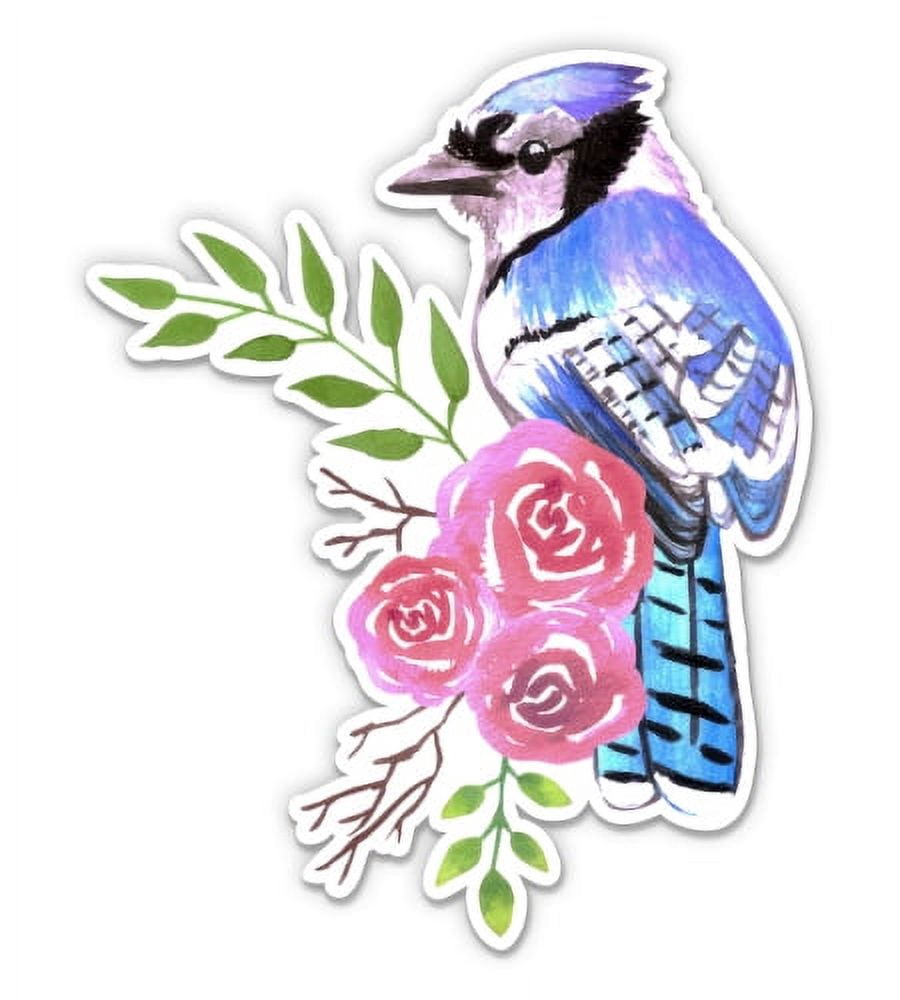 Blue Jay Watercolor - 12" Vinyl Sticker Waterproof Decal - Walmart.com