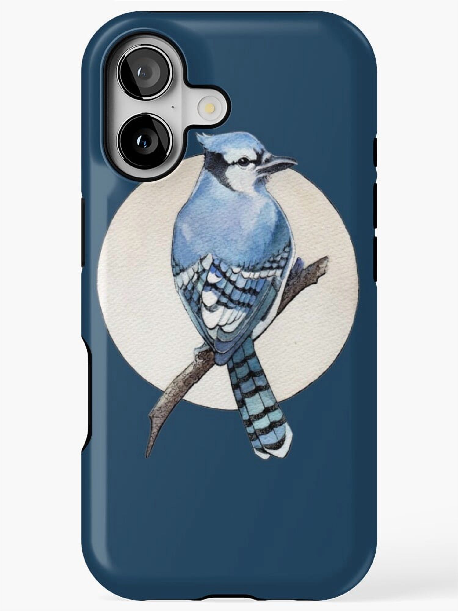 Blue Jay Watercolor Bird Art Phone Case for iPhone 11 12 13 14 15 16 17 ...