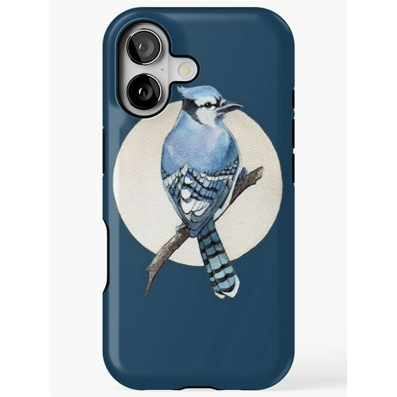 Blue Jay Watercolor Bird Art Phone Case for iPhone 11 12 13 14 15 16 17 ...