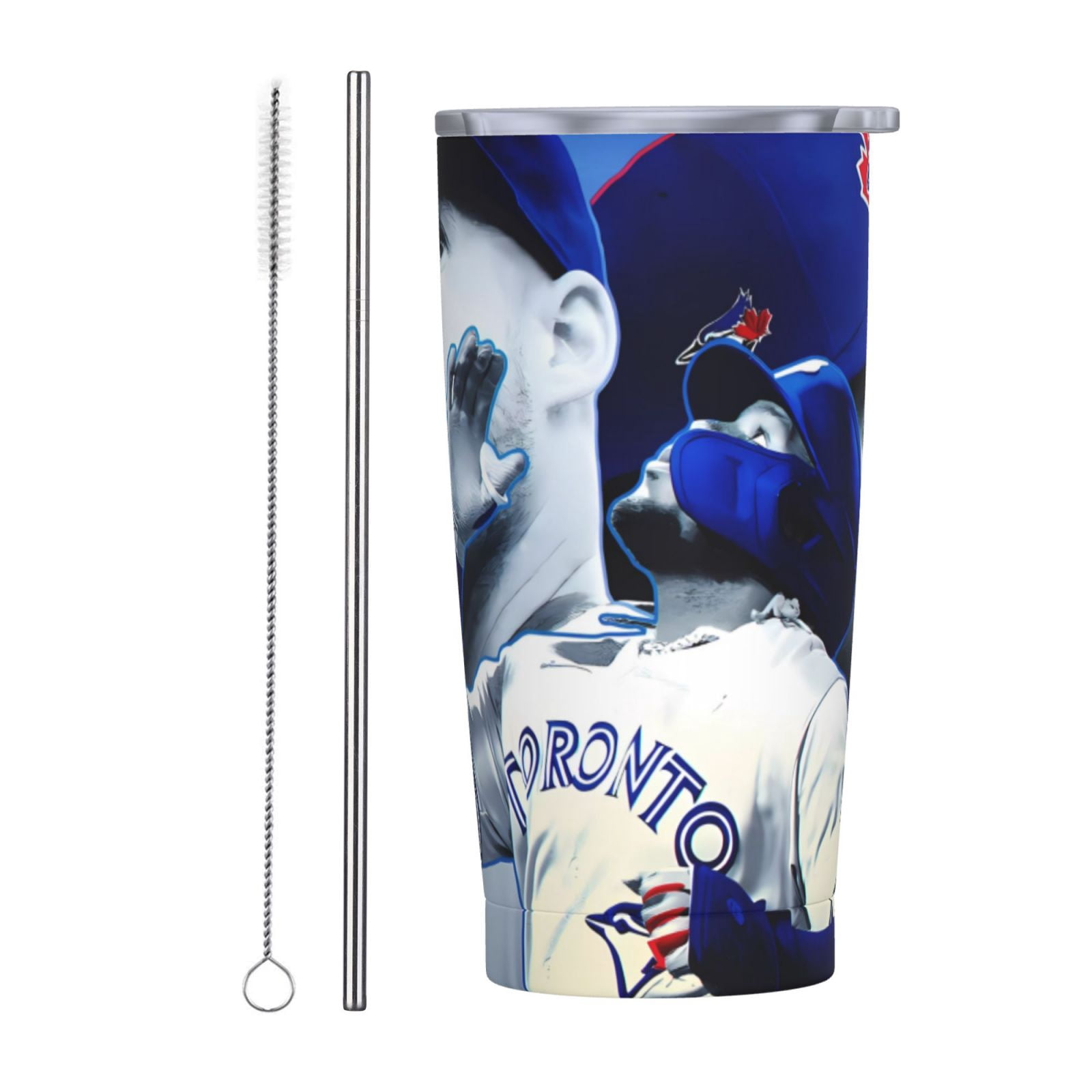 Blue_Jays Baseball Team 20 oz Car Straw Cup with Lid Stainless Steel ...