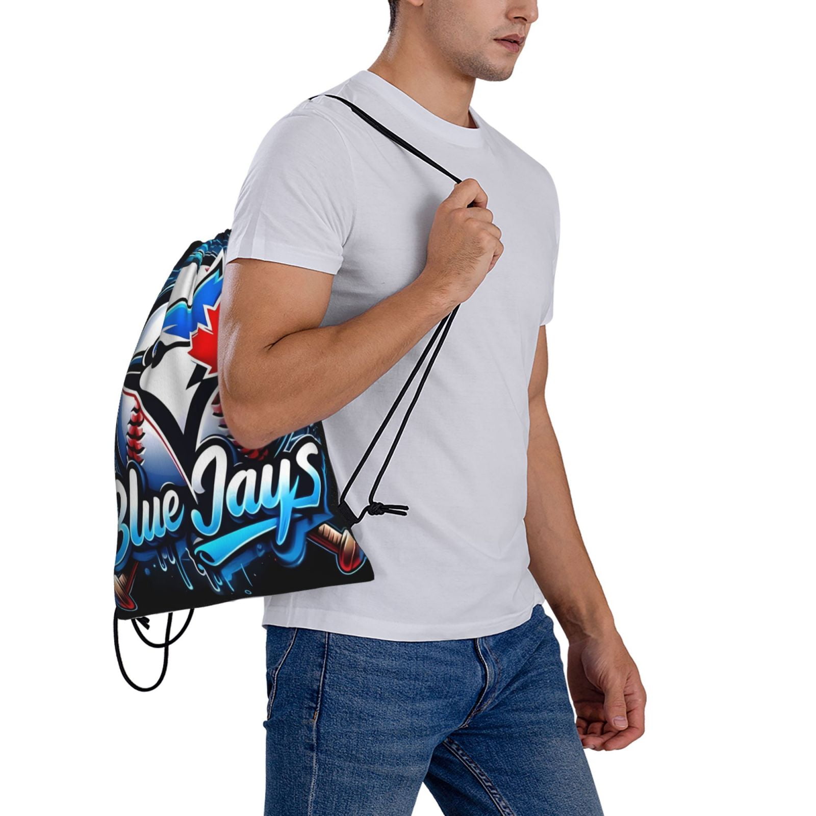 Blue_Jays Easy Casual Drawstring Bags Gym Bag backpack outdoor portable ...