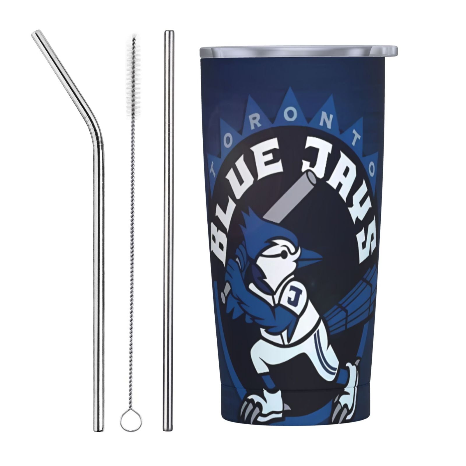 Blue_Jays Football Team Theme 20 oz Car Straw Cup, Travel Coffee Cup ...
