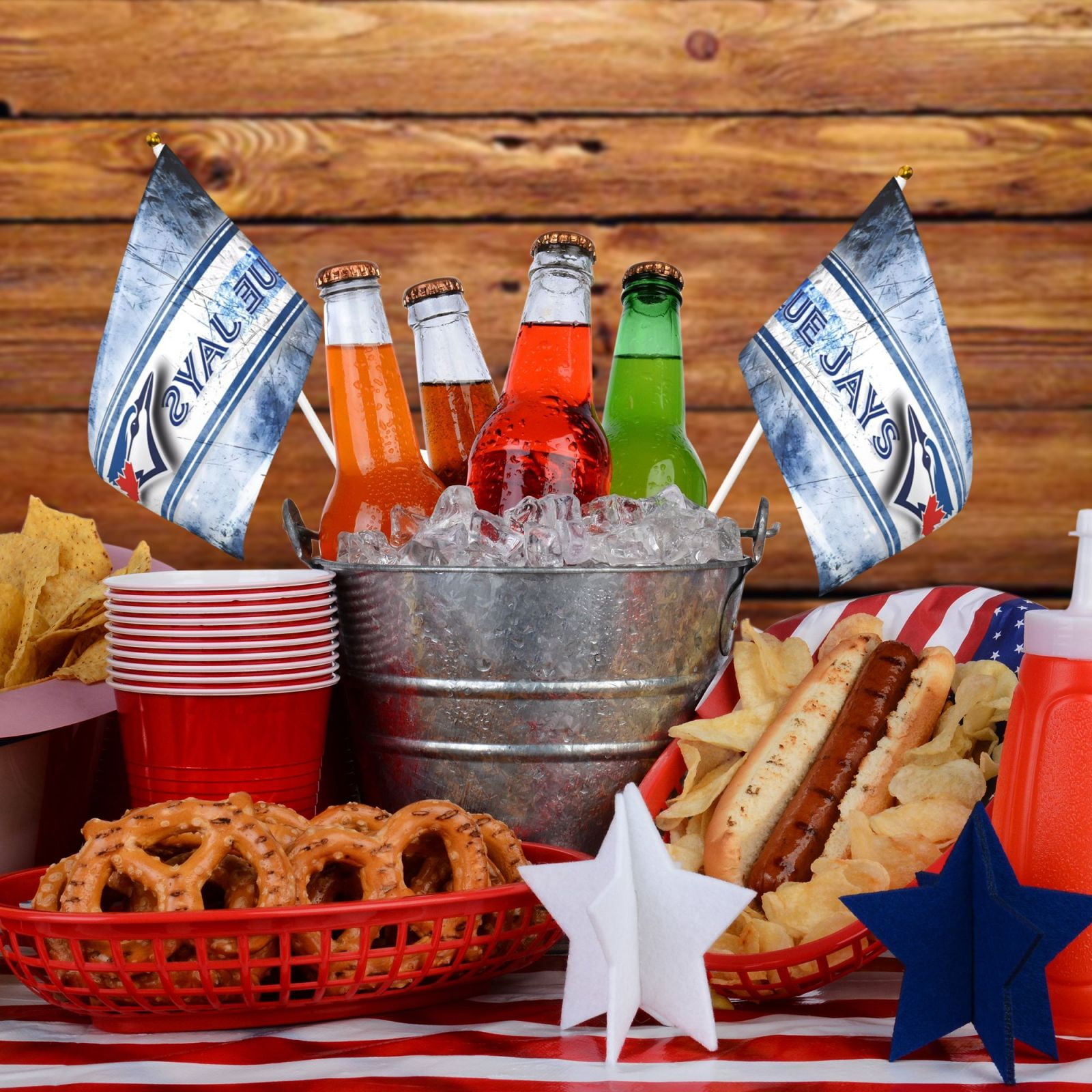 Blue_Jays Handheld Flag 5.5x8.2in Equipped with plastic flagpole Used ...