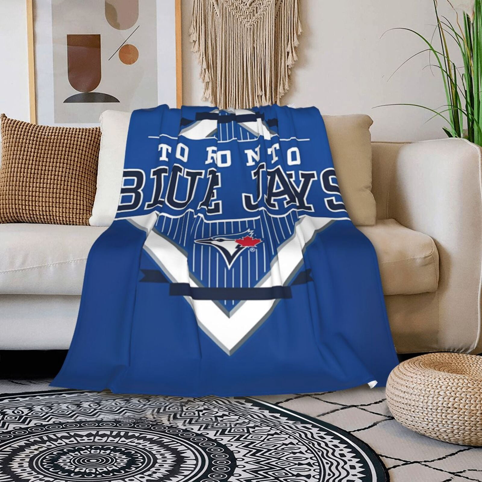 Blue_Jays Sofa Camping Air conditioner Plush Blanket Soft Flannel ...