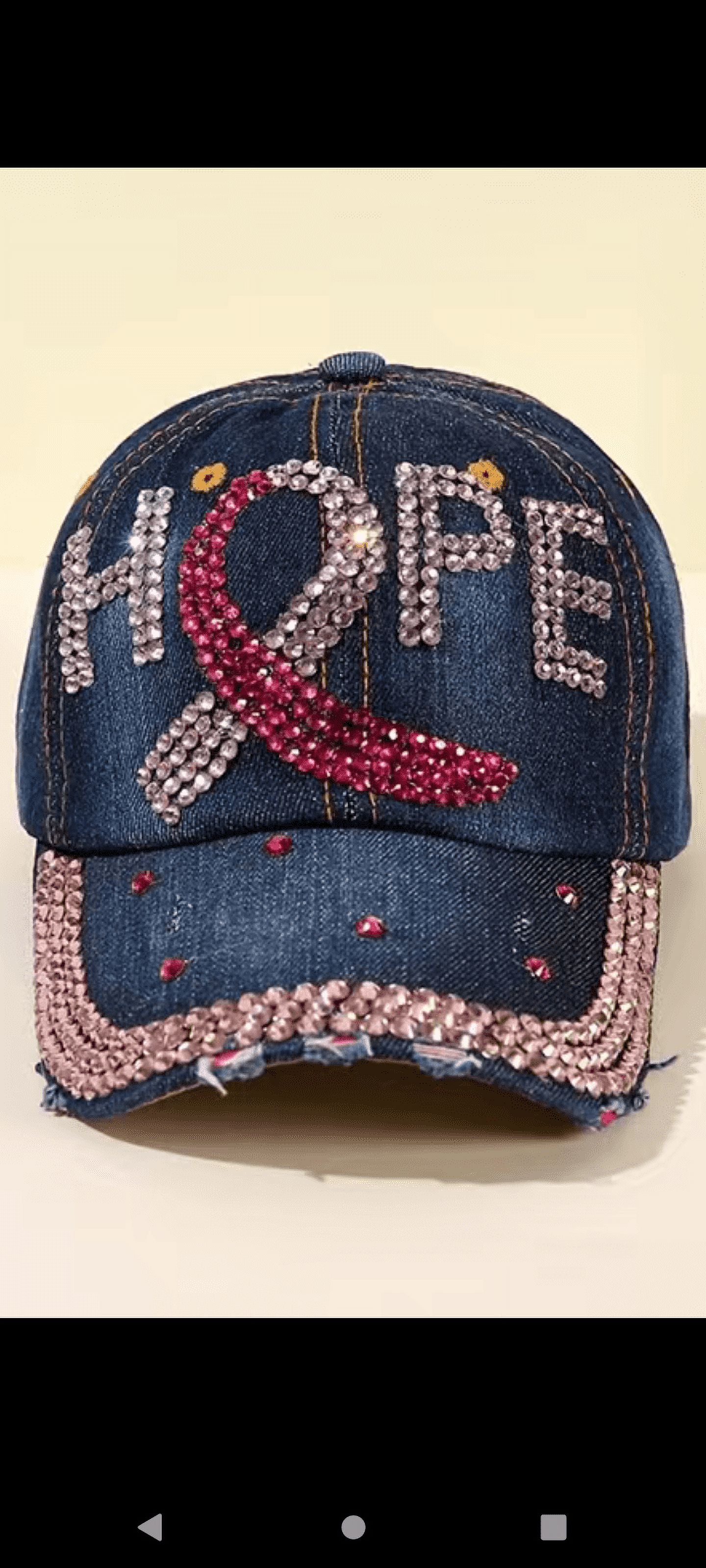 Blue Jean Bling Breast Cancer Cap - Walmart Business Supplies