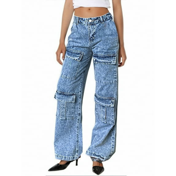 Blue Jeans For Women Casual Stretch Denim Pants Lightweight Comfort ...